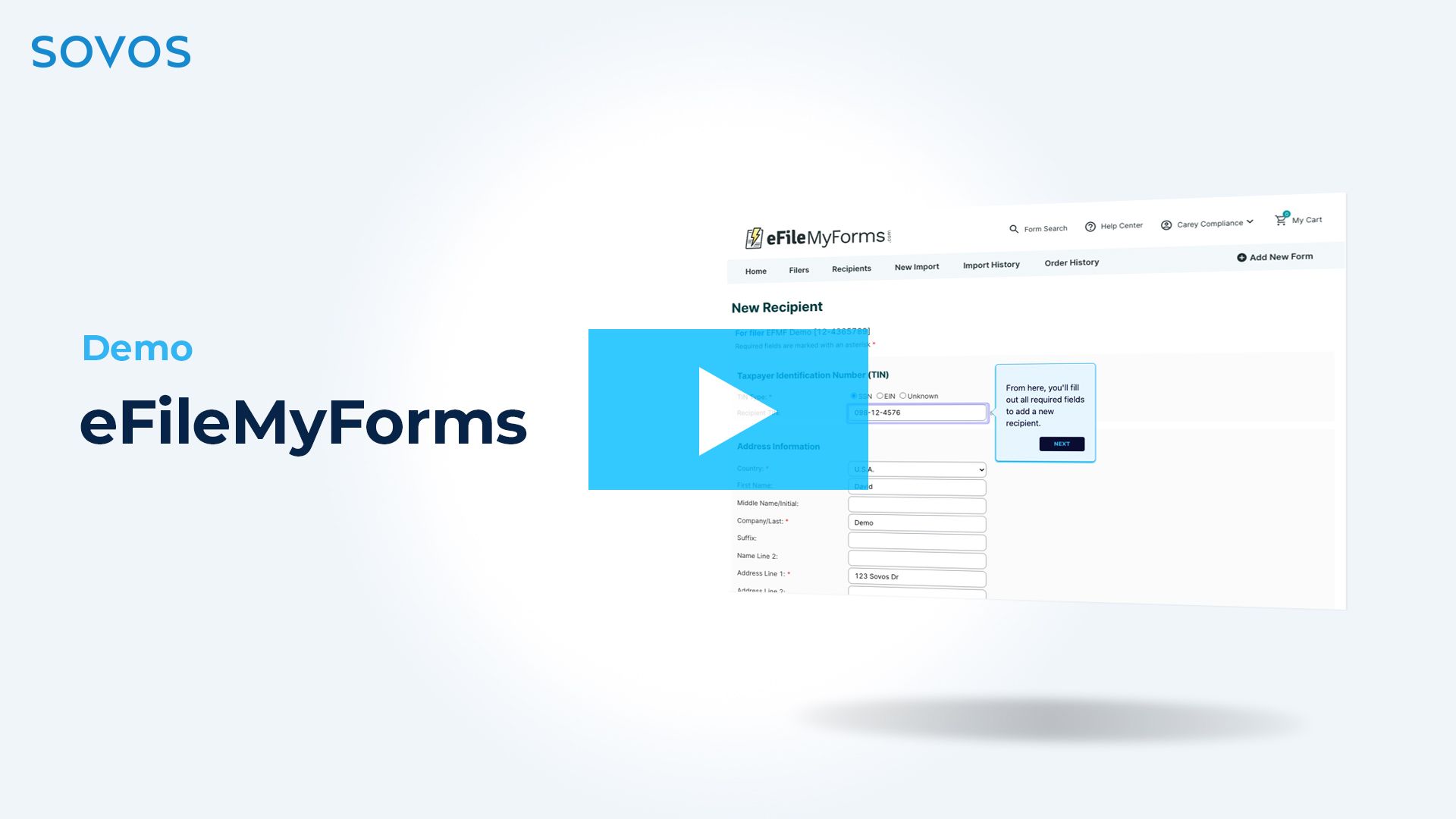 eFileMyForms Product Demo - eFileMyForms